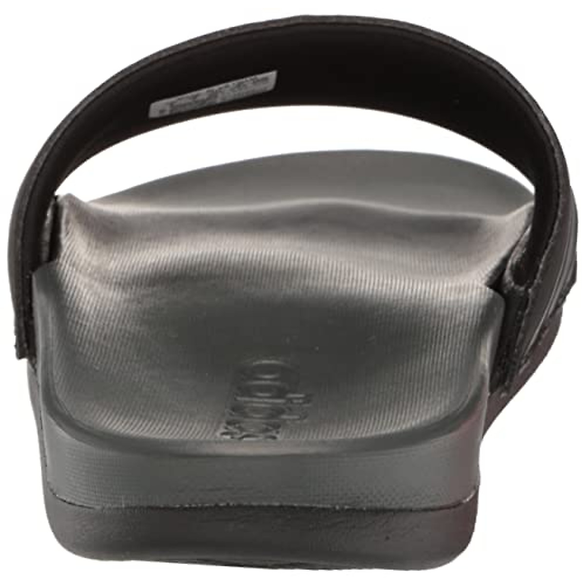 adidas Women's Adilette Comfort Slide Sandal, Black/Grey/Black, 8