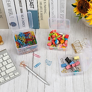 Quefe 25 Pack Small Plastic Bead Containers with Lids Jewelry Storage Organizer Box Bead Storage Mini Case for Small Items, Crafts, Hardware (3.3X 3.3X 1.1 Inches)