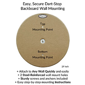Dart-Stop 29 inch Round Black Pro Dart Board Backboard | Wall Protector | Dartboard Surround