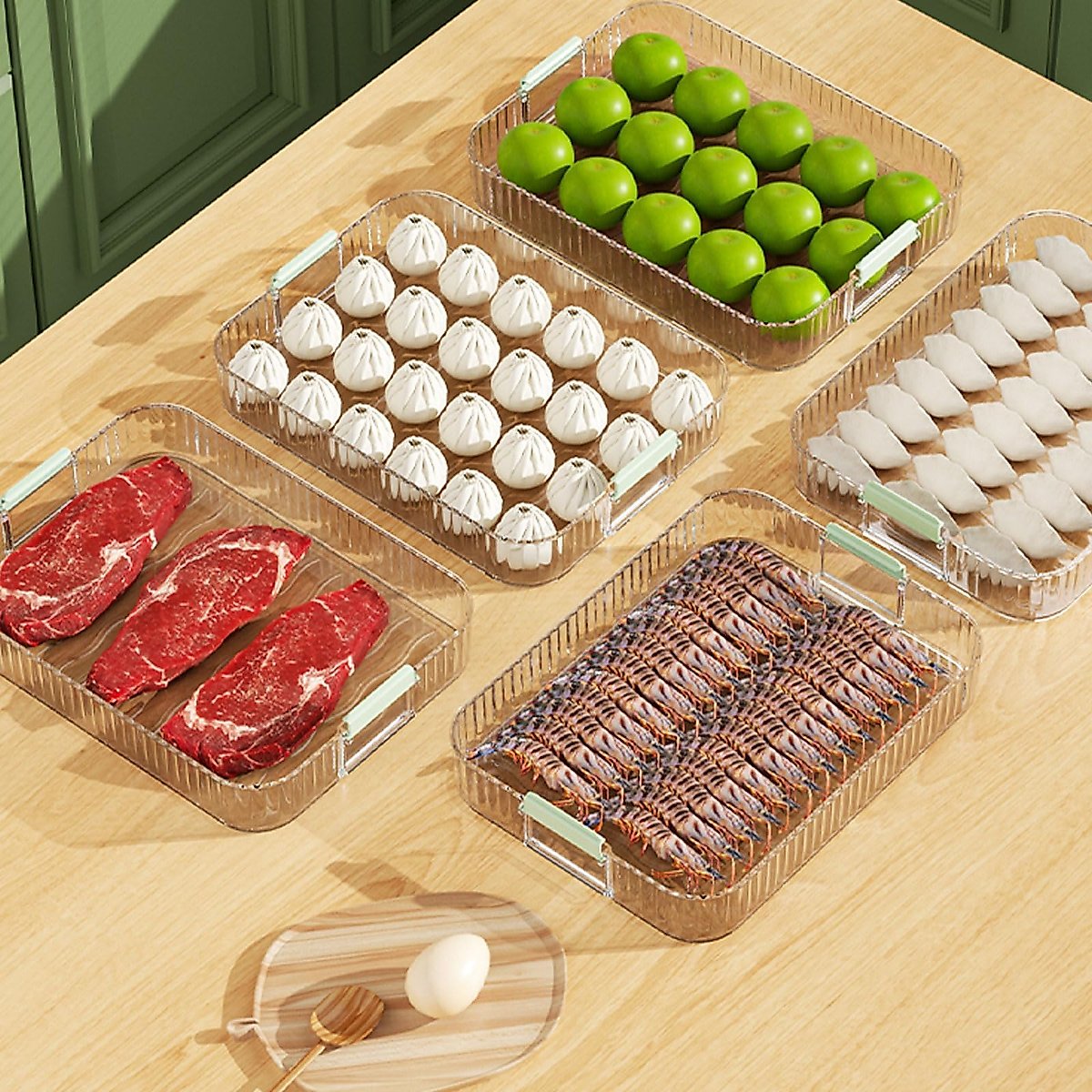 Deli Meat Container for Fridge, 3 Layer Bacon Lunch Meat Container for Refrigerator, Deli Meats Containers with Lids, Storage Boxes with Lid for Cold Cuts, Bacon Storage Box for Fridge
