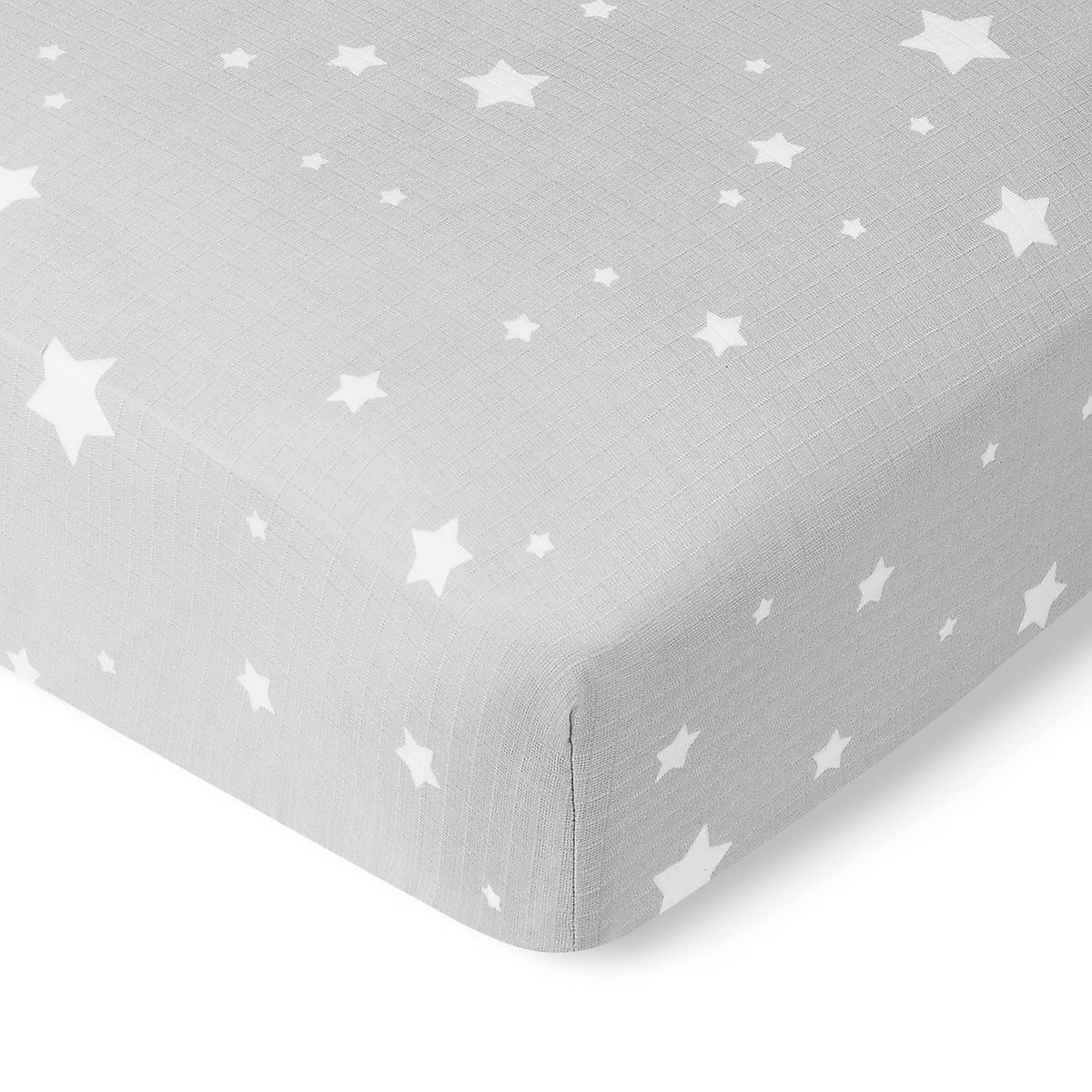 Newton Baby Fitted Mini Crib Sheets (2-Pack) | Organic Muslin Cotton, Breathable & Soft Baby Sheets, Washable Baby Mattress Sheets, Fits Any Mini Sized Crib 24" x 38", Stardust Twilight Grey + White