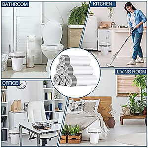 480 Count Small Trash Bags 4 Gallon Thicken Drawstring Trash Bags Plastic Garbage Bags Trash Can Liner 15 Liter for Bathroom Restroom Bedroom Office Toilet (Gray)