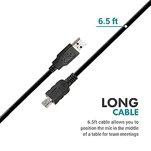 Movo MC1000 Conference USB Microphone for Computer Desktop and Laptop with 180° / 20' Long Pick up Range Compatible with Windows and Mac for Dictation, Recording, YouTube, Conference Call, Skype