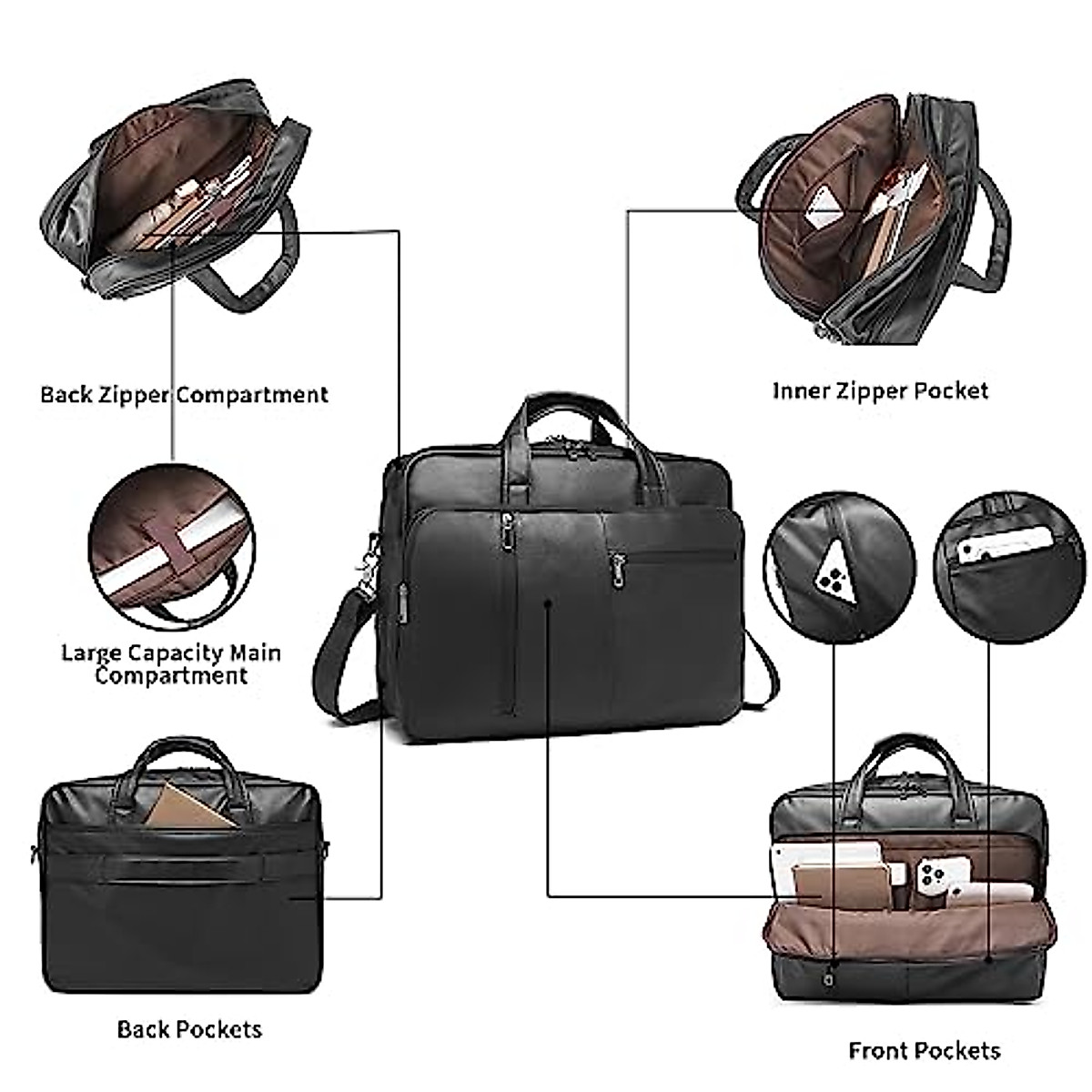 seyfocnia Men's Messenger Bag,17.3 Inch Laptop Briefcase Work Bag Satchel Computer Handbag Shoulder Bag Crossbody Bags for Women Men