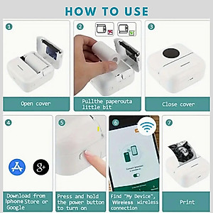 TRENDPJA - Mini Printer, Sticker Maker Machine, Bluetooth Printer for Phone, Small Pocket Printer, Wireless Label Printer, Thermal Mini Printer, Bluetooth Photo Printer for Scrapbooks, and DIY Crafts