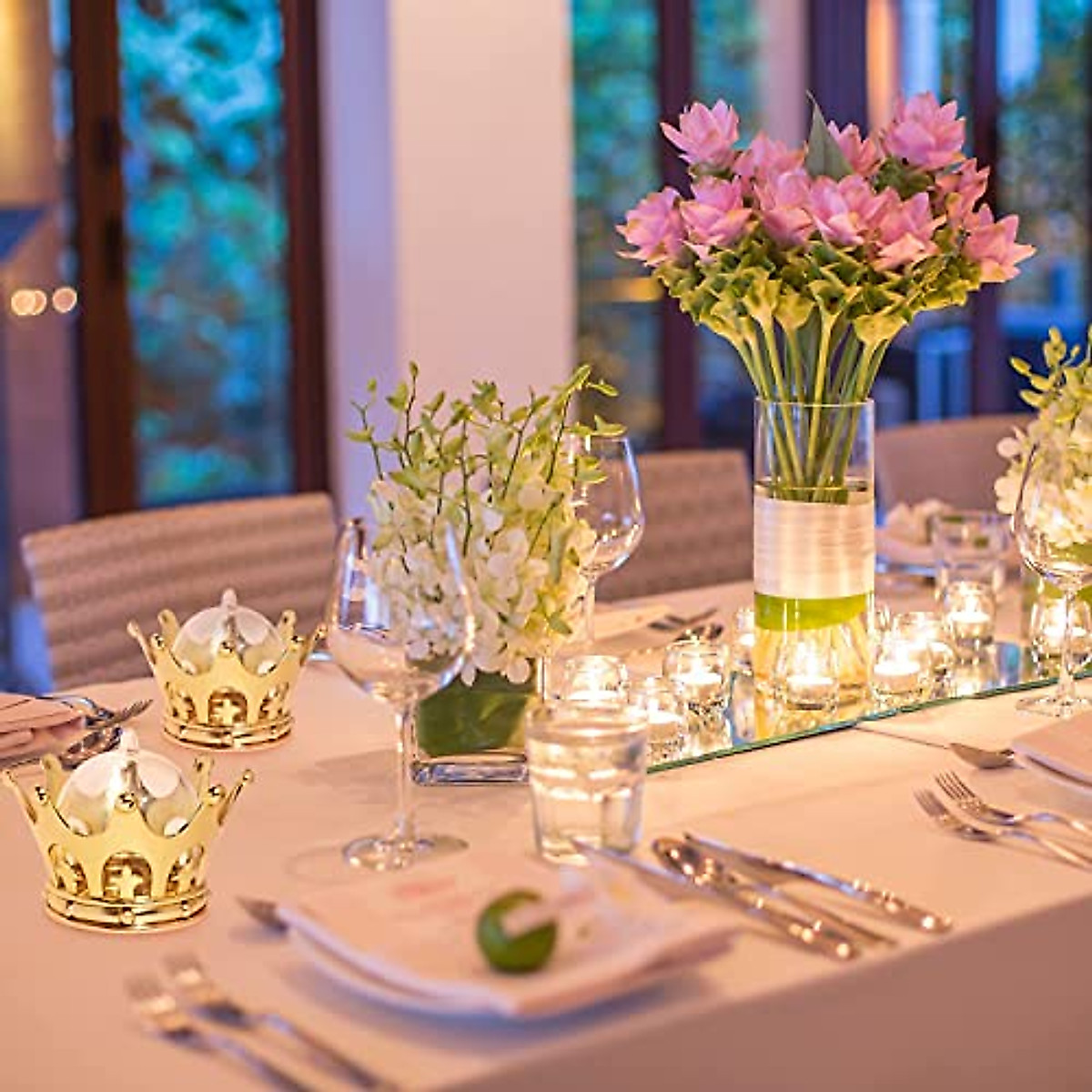 Honeydak Gold Fillable Crown with Dome Party Favors Decorative Crown Candy Storage Boxes Fillable Golden Crown Candy Containers for Baby Shower Princess Birthday Party Supplies (36 Pieces)