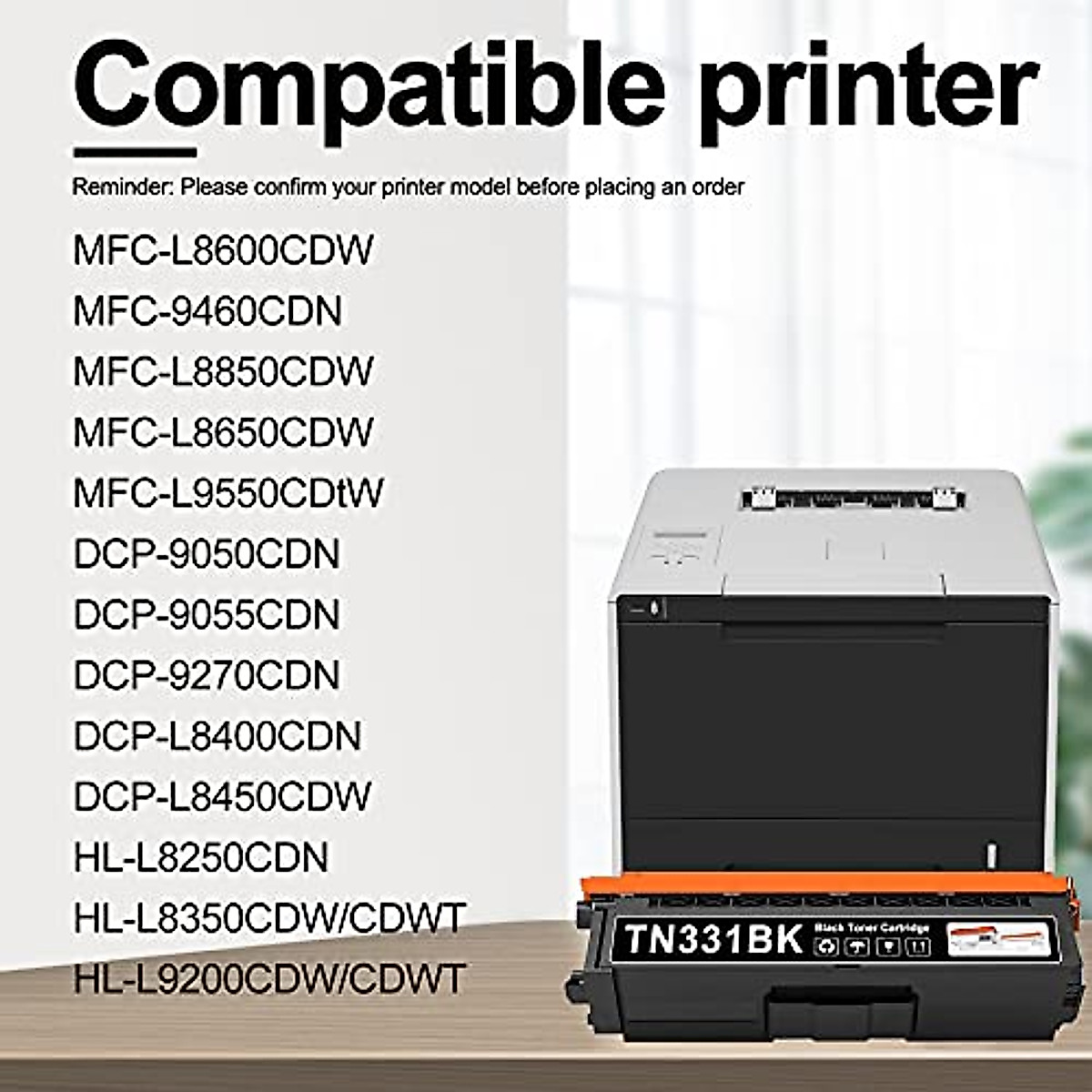 MitoColor 1 Pack Black TN-331BK TN-331 TN331BK TN331 Toner Cartridge Replacement for Brother HL-L8250CDN L8350CDW/CDWT MFC-L8600CDW 9460CDN L8650CDW L9550CDW DCP-9050CDN 9055CDN L8400CDN Printer