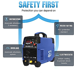 S7 Tig Welder, HF TIG/Stick/Arc TIG Welder,200 Amp 110 & 220V Dual Voltage TIG Welding Machine