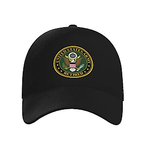 Tavos Army Retired Trucker Hat for Men - Baseball Snapback Cap American Flag