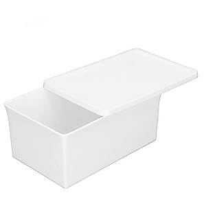 Zerodis Storage Box, Plastic Desktop Storage Box Plastic Storage Bin Tote Multifunction Dustproof Storage Box Organizing Container with Lid for Home Desktop(#1)