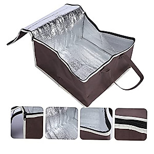 CIYODO 1pc Cake Packing Bag Pizza Lunch Bag Insulated Take-Out Insulated Bag Heated Lunchbox Food Insulation Bag Heated Takeaway Bag Thermal Reusable Lunch Bag Non-Woven Fabric Coffee