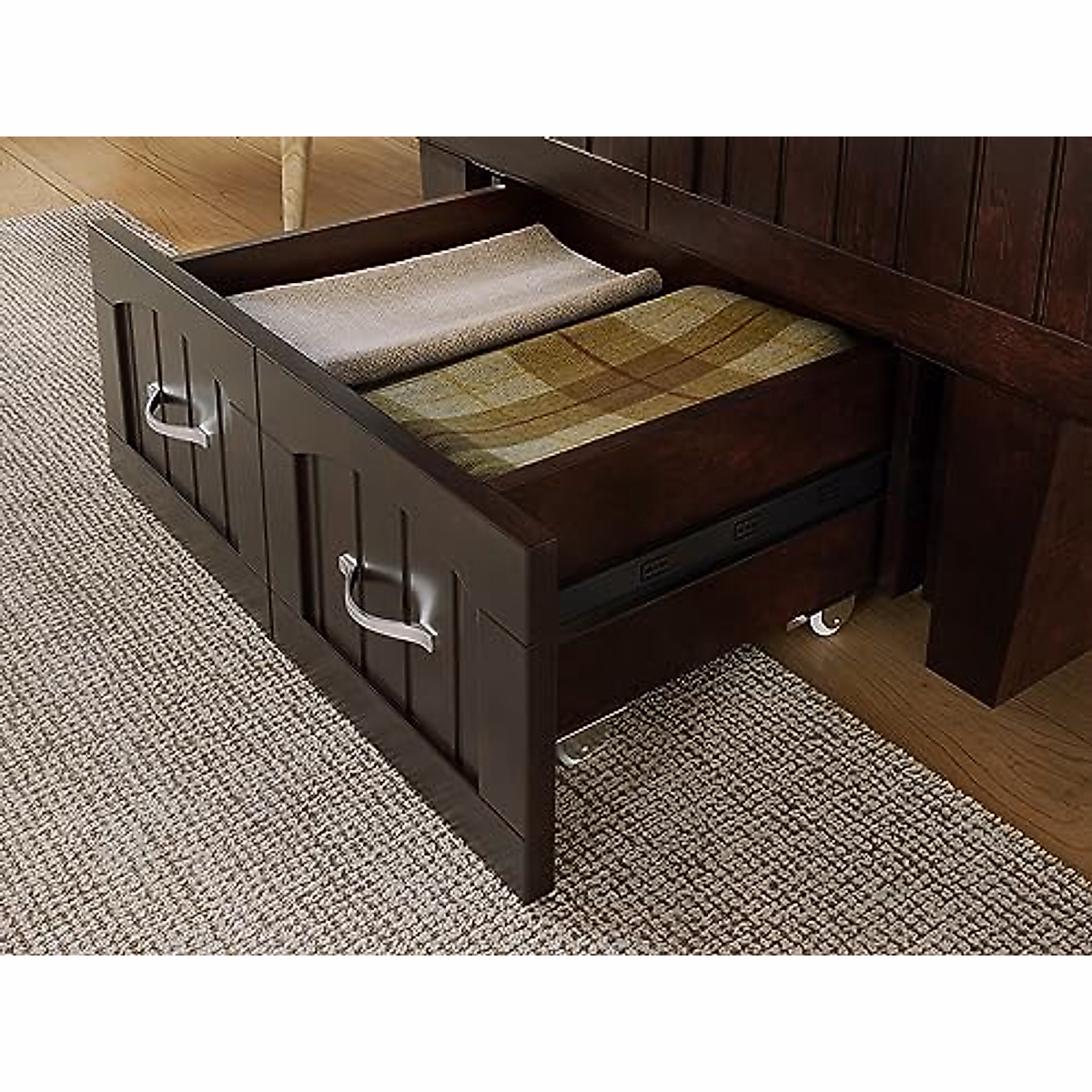 AFI, Sydney Twin Wood Murphy Bed Chest with Storage and Charging Station, Espresso