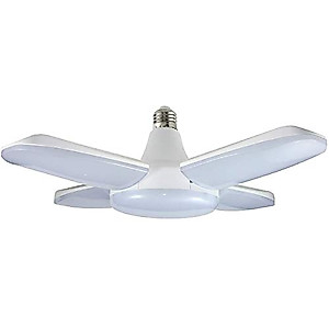 (4 Pack) LED Garage Lights, 60W Trilights Ceiling, High Low Bay Deformable Adjustable 4 Led Light Bulbs 6000LM 6000K, Screw in Tribright Garage Lighting Fixture,CRI80 Daylight