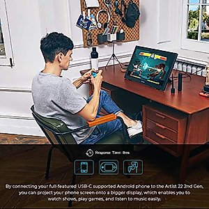 Drawing Tablet with Screen XPPen Artist 22 2nd Computer Graphics Tablet 122% sRGB with 8192 Levels Tilt Function Battery-Free Stylus, 21.5inch Pen Display Compatible with Windows, Mac, Linux
