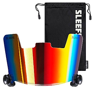 SLEEFS Football Helmet Visor [Borealis Rainbow] - Tinted Professional Football Visor/Shield - Fits Youth & Adult Helmets - Includes Quick Visor Clips + Microfiber Travel Bag