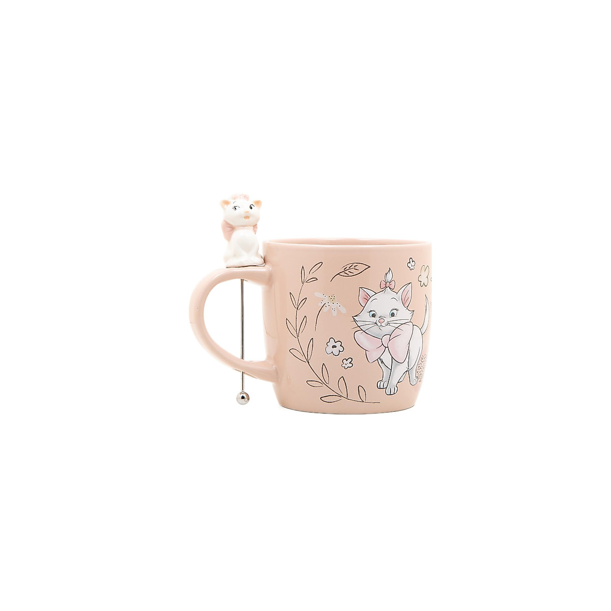 Disney Aristocats Marie Stirrer Mug Kitchen Accessories | Cute Ceramic Housewarming Gifts For Men And Women And Kids | Official Licensee | 1 Set