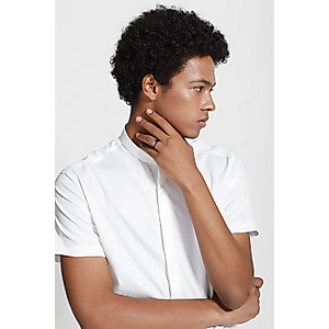 MeMeDIY Mens Wedding Rings For Women Water Resistant Stainless Steel Mens Wedding Bands Promise Ring, Bundle with Ring Size Adjusters (Black Color, 6.0mm Wide, 13 Size)