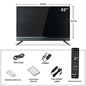 SYLVOX Smart RV TV, 32" 12/24V TV for RV Camper 1080P Full HD DC/AC Powered Television, Integrated ATSC Tuner, Support WiFi Bluetooth, Built-in APPs, Smart TV for Home Car Campervan Truck Boat