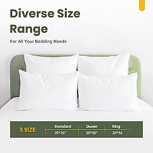 Fairpeak Pillow Covers Protectors with Zipper Standard Size Set of 4， Pillow Cases， Luxury Hotel Quality, for 20x26 inches Pillows, Breathable, Soft, Machine Washable
