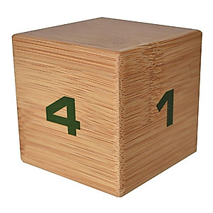 The Miracle TimeCube Timer, Natural Bamboo Wood, 1,2,3 and 4 Minutes, for Time Management, Kitchen Timer, Kids Timer, Workout Timer