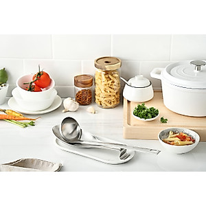 McCook® MC60 Kitchen Utensil Set, Stainless Steel Cooking Utensils Sets, 9-Piece Kitchen Turner, Serving Spoon, Ladle, Skimmer Spoons, Fork, Pasta Server,Spoon Rest and Holder