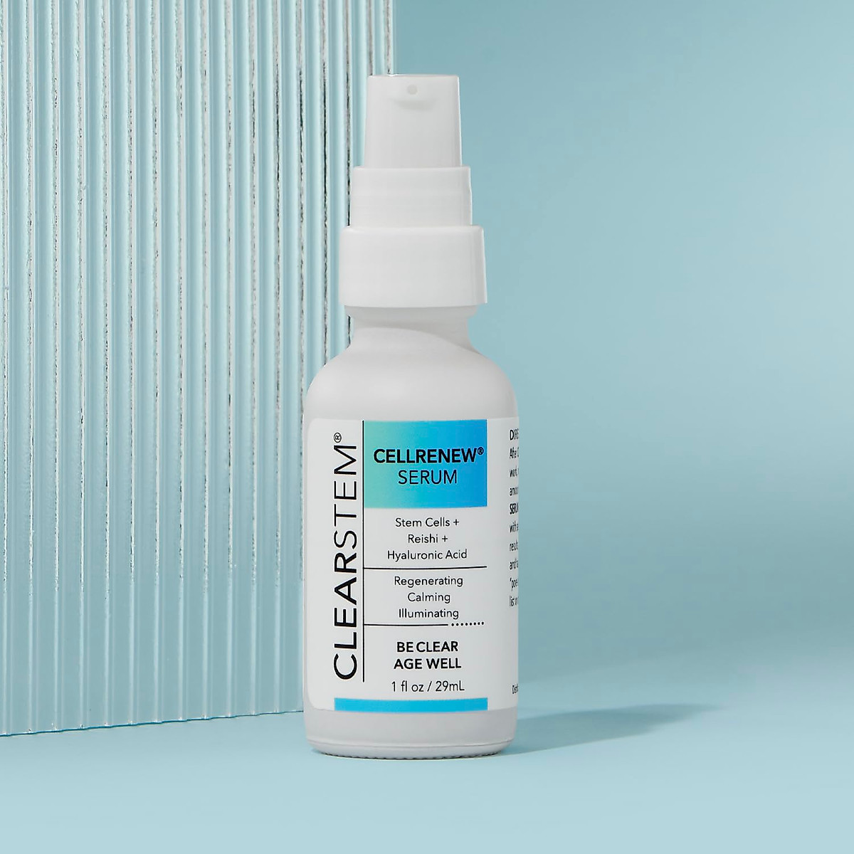 CLEARSTEM - CELLRENEW - Collagen Stem Cell Serum - Acne + Youthful Skin Face Serum - Hyaluronic Acid, Reishi, Aloe Vera - Facial Skin Care Products - Vegan, Gluten Free, Cruelty Free - 1 fl oz / 29ml