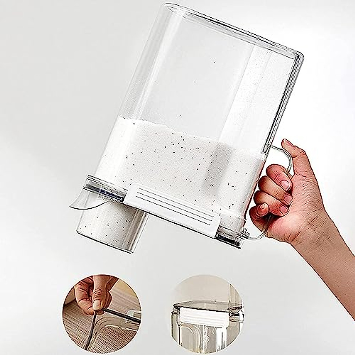 Detergent Storage Bucket, Durable PP Material Washing Powder Container With Measuring Cup Lid, Useful Design Detergent Dispenser, Large Capacity Laundry Powder Storage Dishwashing Liquid