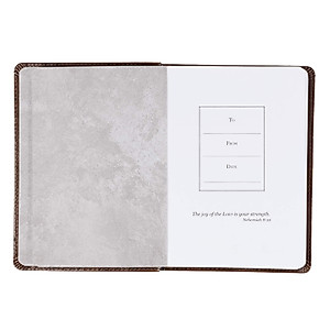 Christian Art Gifts Brown Faux Leather Journal | For I Know the Plans Jeremiah 29:11 Bible Verse | Handy-sized Flexcover Inspirational Notebook w/Ribbon 240 Lined Pages, Gilt Edges, 5.5 x 7 Inches