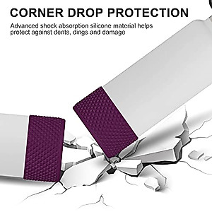 Affute Diamond Silicone Boot for Hydroflask Water Bottle and Other Stainless Steel Bottles 12 18 21 22 24 32 40 oz, (Eggplant, 12-24oz)