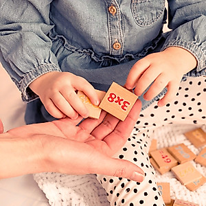 Ignite Inspire Improve Matching Game for 3 to 6 Year olds Memory Game for Boys and Girls Non Toxic Wooden Educational Toy for Toddlers Preschool Games 3-6 Age (Multiplication)