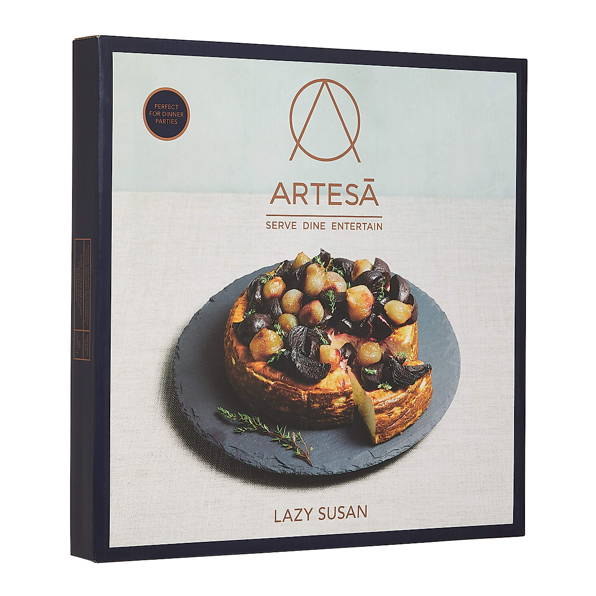 KitchenCraft Artesà Slate Lazy Susan Turntable Platter, 35 cm