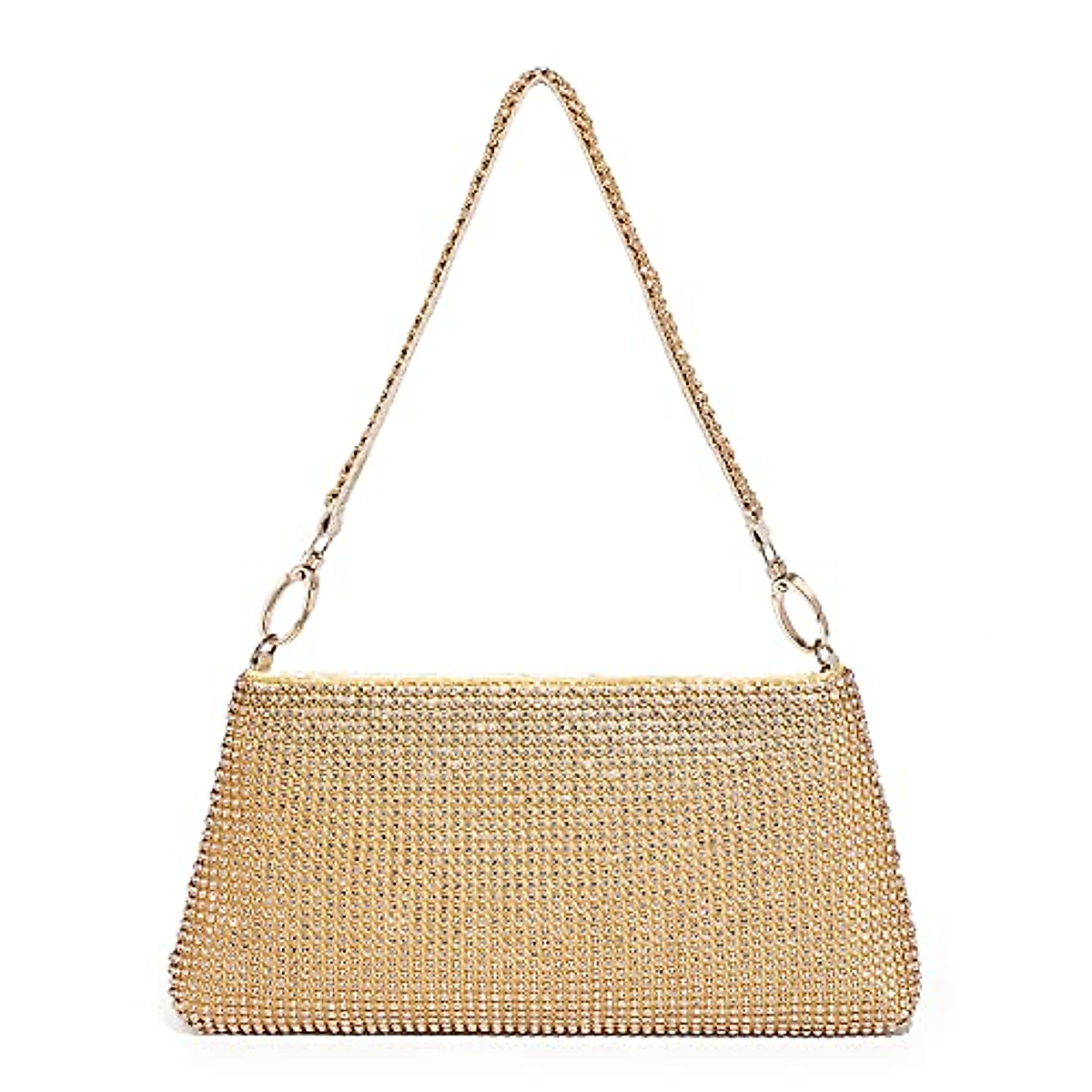 YUWITA Rhinestone Evening Bag Clutch Glitter Sparkly Purse for Women (Gold)