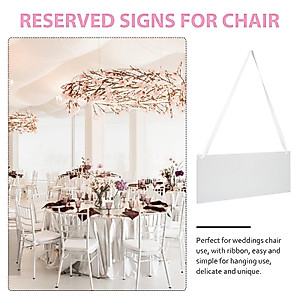 ULTECHNOVO DIY Acrylic Wedding Chair Signs Blank Clear for Mr Mrs Wedding Home Office Crafting for Bride Groom with Ribbon 6pcs