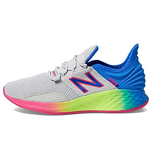 New Balance Kid's Fresh Foam Roav V1 Lace-up Running Shoe, Light Aluminum/Cobalt, 2 Little Kid