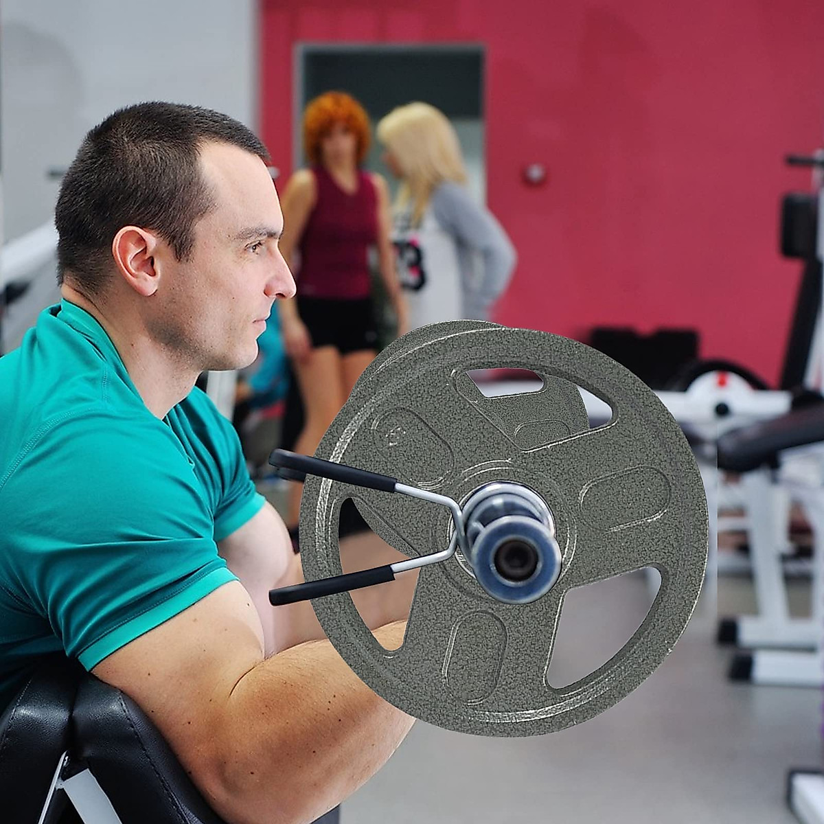 Three Grip Olympic Weight Plate Set, Standard Weight Plates Free Weights with 2-inch Hole for Strength Training Muscle Toning Weight Loss Multiple Choices Available (5LB Pair)