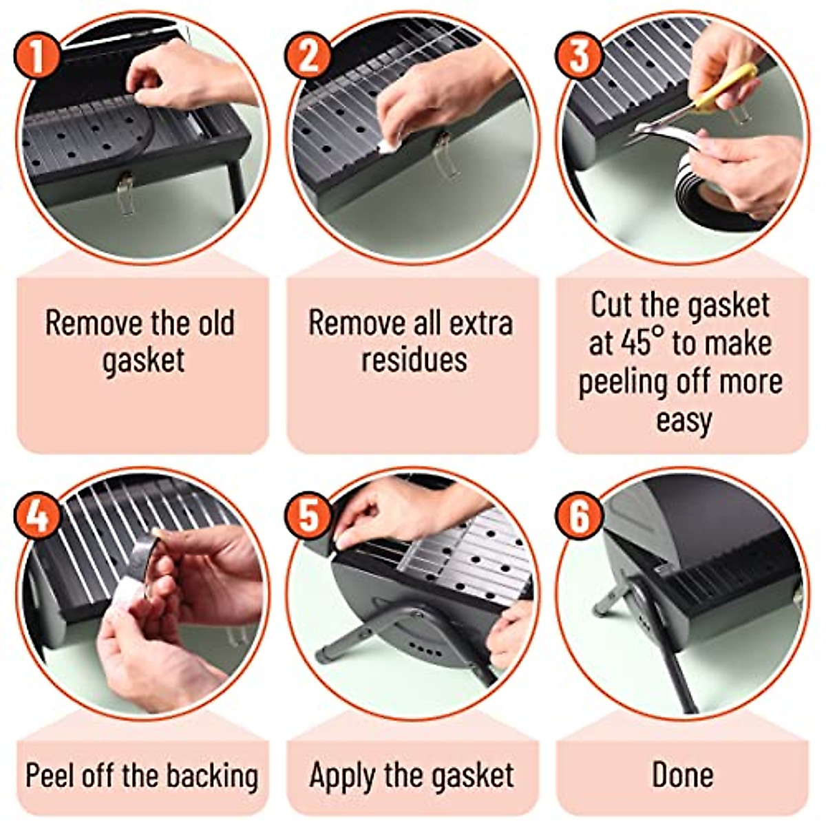 UNCO- Smoker Gasket, 15 Ft, 0.6"X1/8", Grill Gasket, Heat Gasket, Smoker Heat Tape, Smoker Gasket Sealer High Temp, Kettle Grill Gasket, BBQ Gasket, High Temperature Gasket Smoker, Smoker Door Gasket