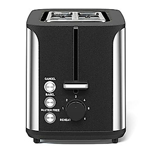 Toaster 2 Slice, Extra Wide Slot, Stainless Steel, 7 Browning Shade Settings, Bagel/Cancel/Gluten-Free/Reheat Function, 900 Watt