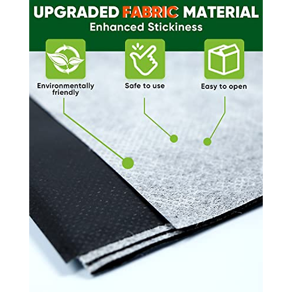 SEEKBIT 6 Pack Rat Sticky Traps, Black Fabric Material Catching Mouse Glue Trap for Mice and Rats, Enhanced Stickiness Trapping Pads Work for Snakes Spiders Roaches House - 47.2x11