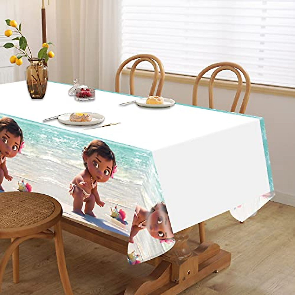 GANKTOWCOY 3 Pieces Moana Tablecloths Moana Table Moana Plastic Table Covers for Immerse Yourself in The Enchanting World of Moana Birthday Party Decoration Supplies