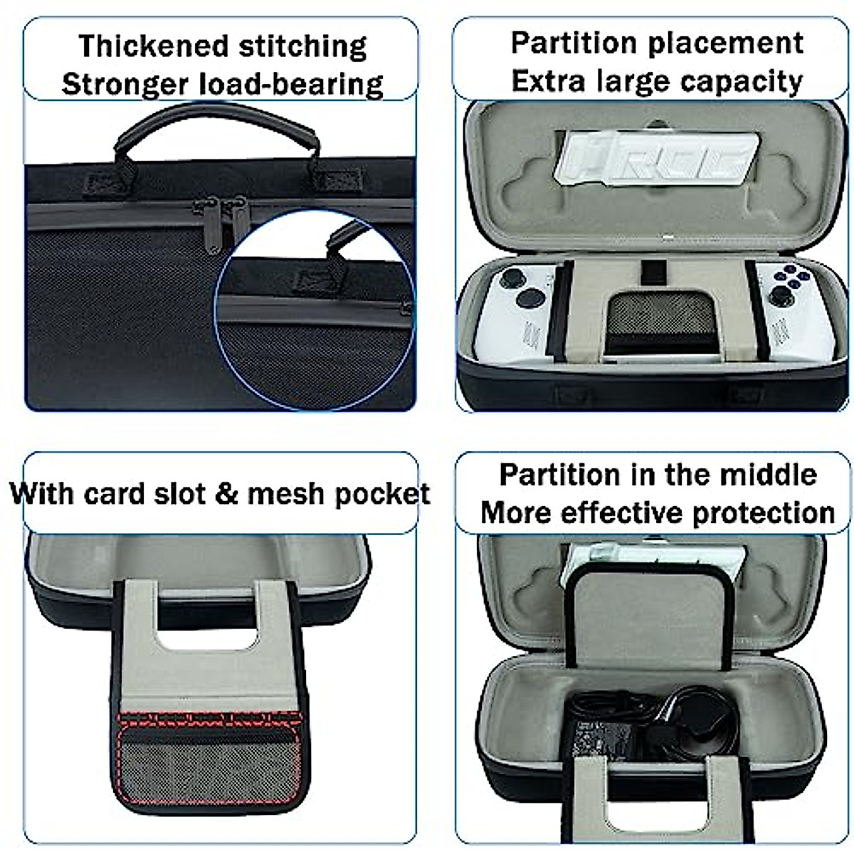 YipuVR Hard Carrying Case for ASUS ROG Ally, Waterproof Storage Bag Compatible with New Rogally Handheld Game Consoles, EVA Travel Storage Case