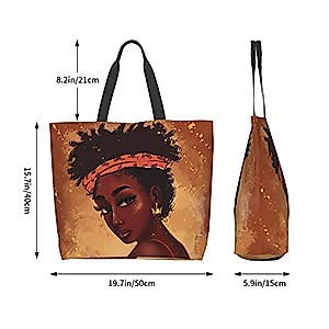 EZYES Woman Tote Bag African American Women Shoulder Handbag For Daily Use Lightweight Durable