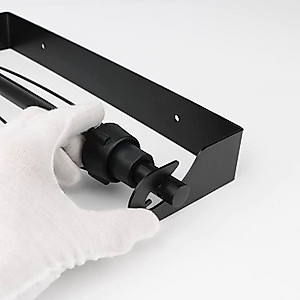 2024 Upgraded Paper Towel Holder - Extra Long Arms for Any Size Paper - Made of Ultra-Strong Steel - Wall/Under Cabinet Mountable with Adhesive or Screw Installation - Durable Black Materials