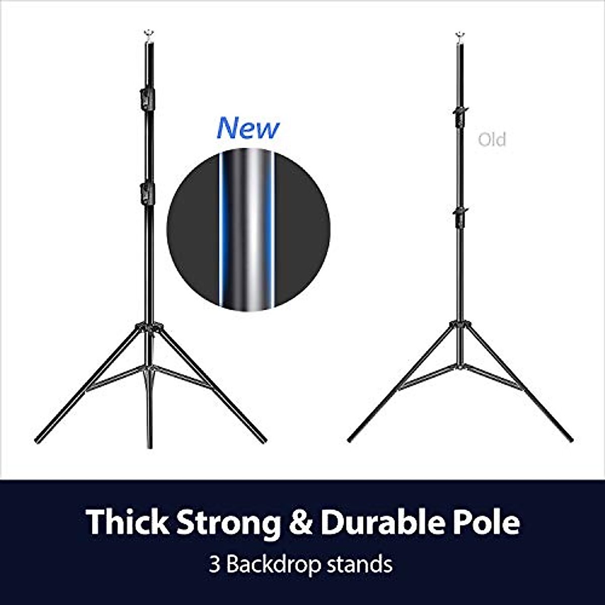 LimoStudio (Heavy Duty) 20 ft. Wide x 10.3 ft. Tall Backdrop Stands, High Stability with 1.45" Thick Pole, Adjustable Width & Length, Background Support System Kit with Super Spring Clamps, AGG2280
