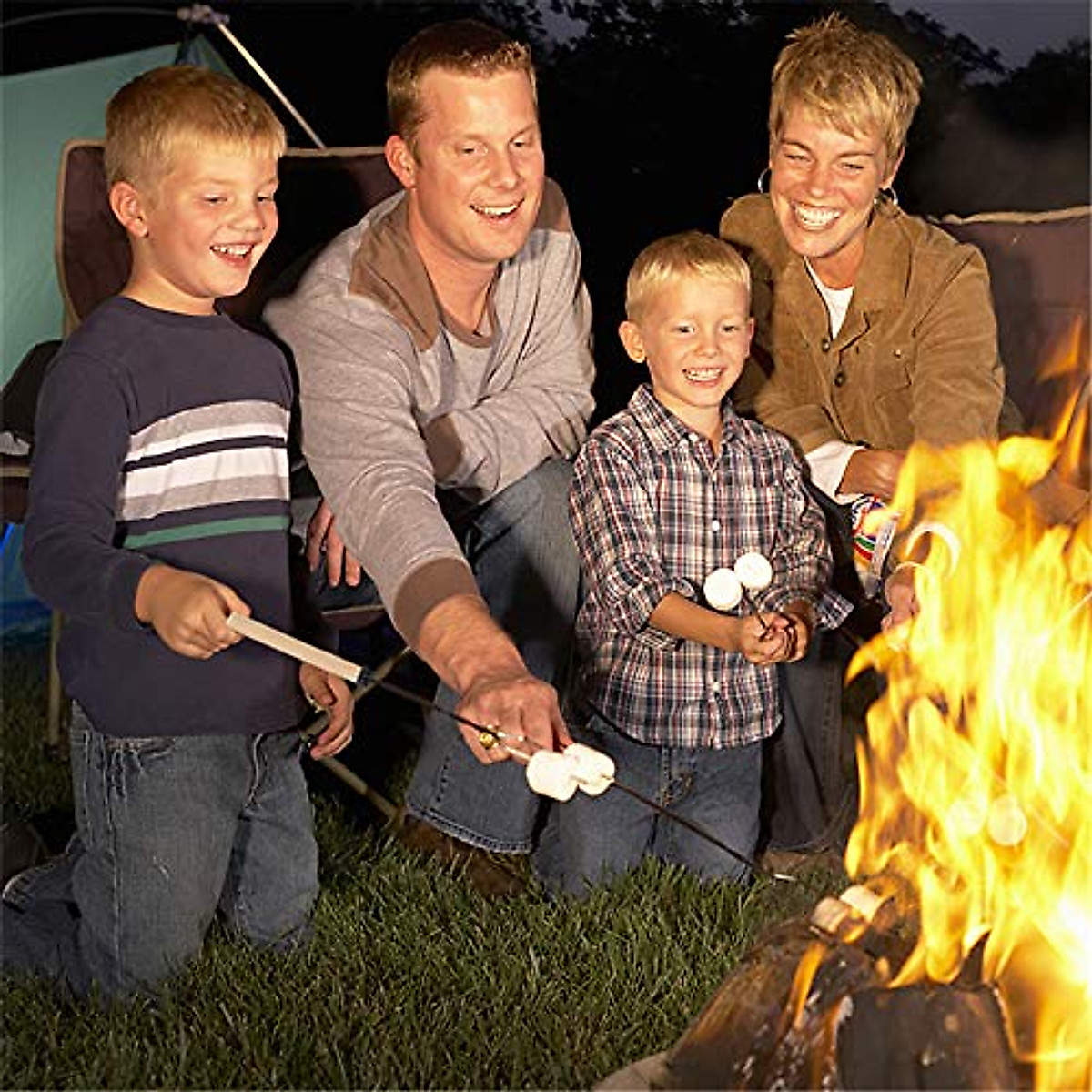 Mluchee 8Pack Marshmallow Roasting Sticks Smores Skewers for Fire Pit 32inch Telescoping Sausage BBQ Hot Dog Forks Portable Carrying Bag for Grill Campfire