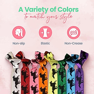 Multi Colored Horse Hair Accessories, Cowgirl Elastics Set, No Crease Hair Ties, Gift for Equestrian