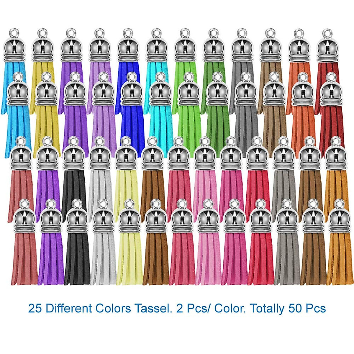 Selizo 100Pcs Key Chain Rings Bulk with Tassel for Tassel Keychain