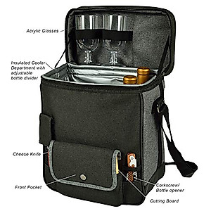 Personalized Picnic at Ascot Wine and Cheese Basket/Cooler with Acrylic Glasses, Hardwood Cutting Board, Cheese Knife and Corkscrew