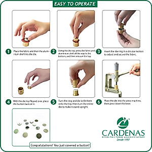 Cardenas - Button Maker Machine Interchangeable Die - Button Supplies for DIY - Button Cover Machine, Pin Maker, Button Maker Mold - Golden/Brass, 3/4" (18mm)