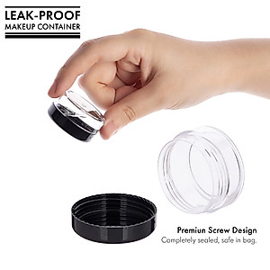 40Pcs 10 Gram Plastic Cosmetic Containers with Lids for Lotion, Creams, Toners, Lip Balms, Makeup Samples Jars BPA free (10g-40pcs, black)