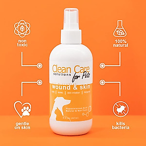 Clean Care Solutions Hypochlorous Acid Spray for Pets - Pet Wound and Skin Care - Non-Stinging, Natural Formula, Relieves Itching - 237ml